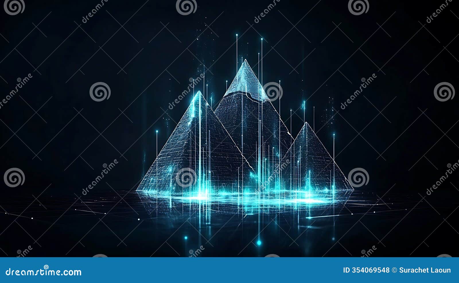 Digital Representation of Pyramids with Glowing Highlights and Beams ...