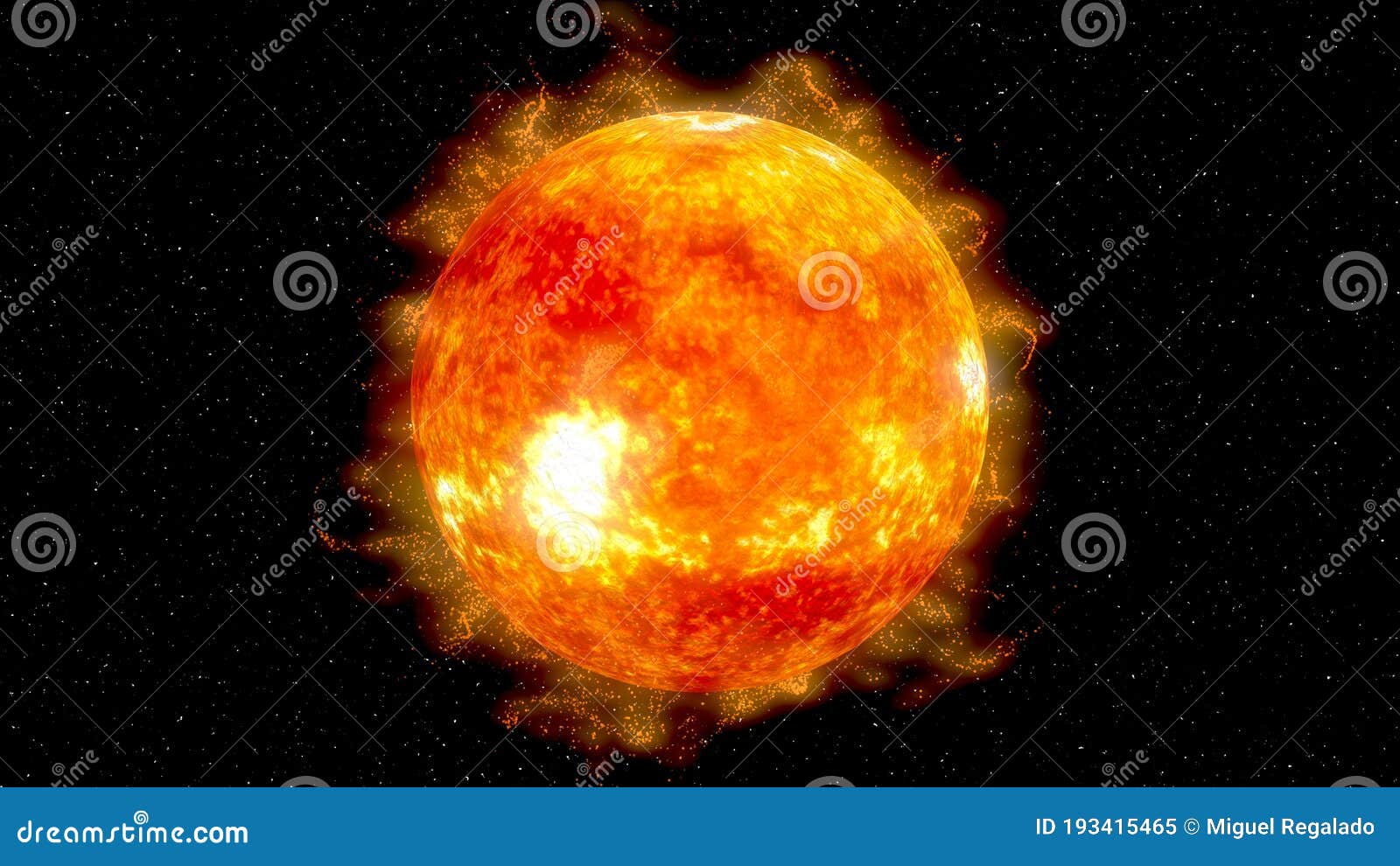 Digital Representation of the Sun 3D Stock Illustration - Illustration ...