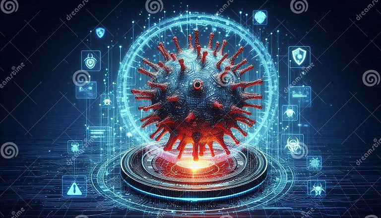 Digital Representation of a Virus in Cybersecurity Context Stock ...