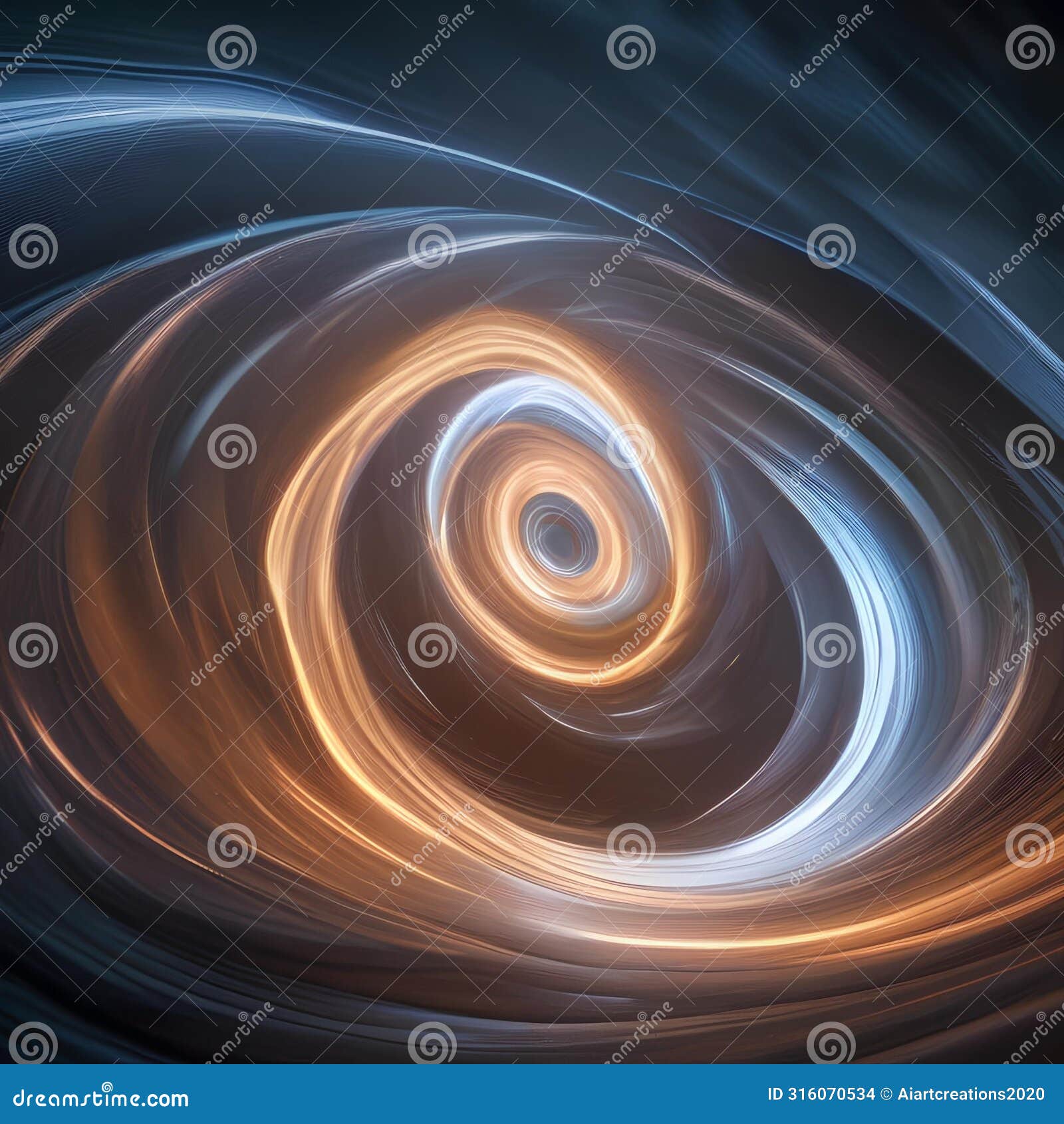 A Digital Representation of a Vortex in Motion, Swirling with Light and ...