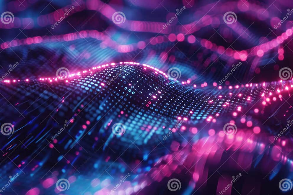 A Digital Representation of a Wave of Lights Stock Image - Image of ...