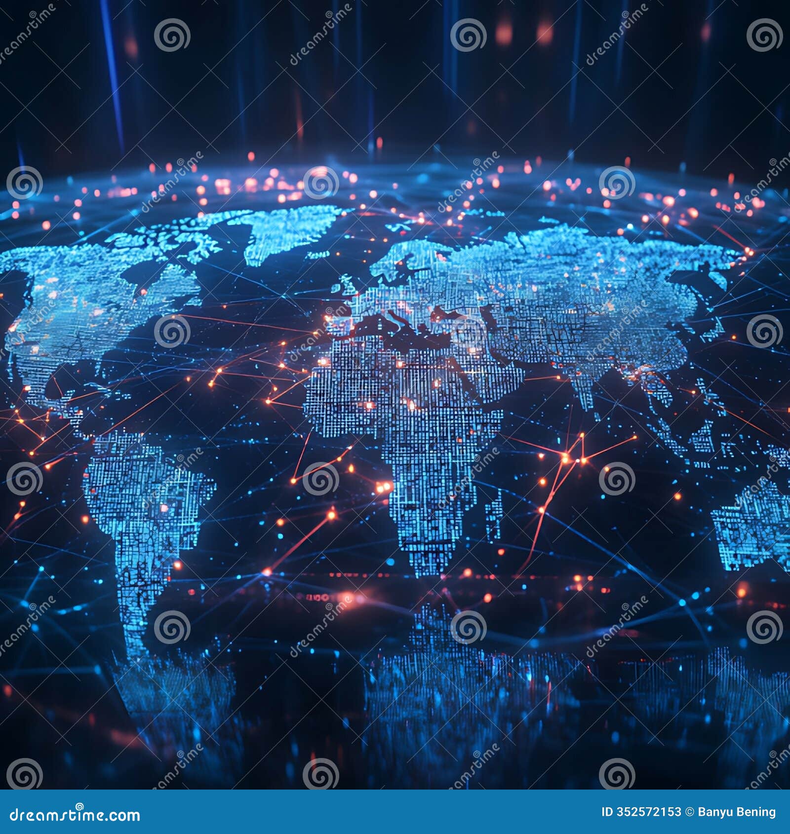 A Digital Representation of the World, Showing Interconnectedness and ...