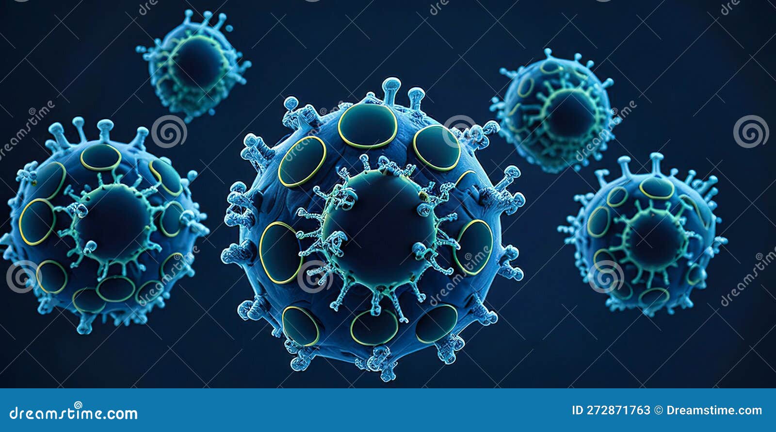 Reproduction of the Coronavirus Virus. IA Generated Stock Illustration ...