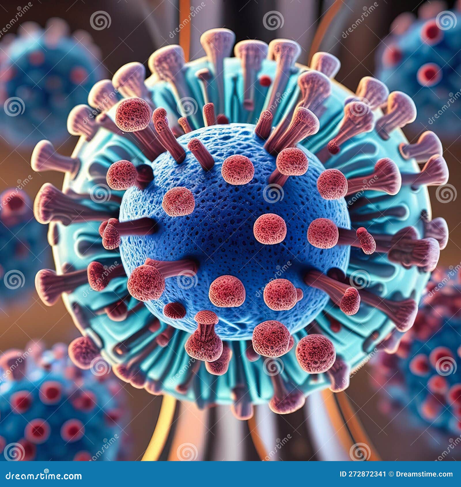 Reproduction of the Coronavirus Virus. IA Generated Stock Illustration ...