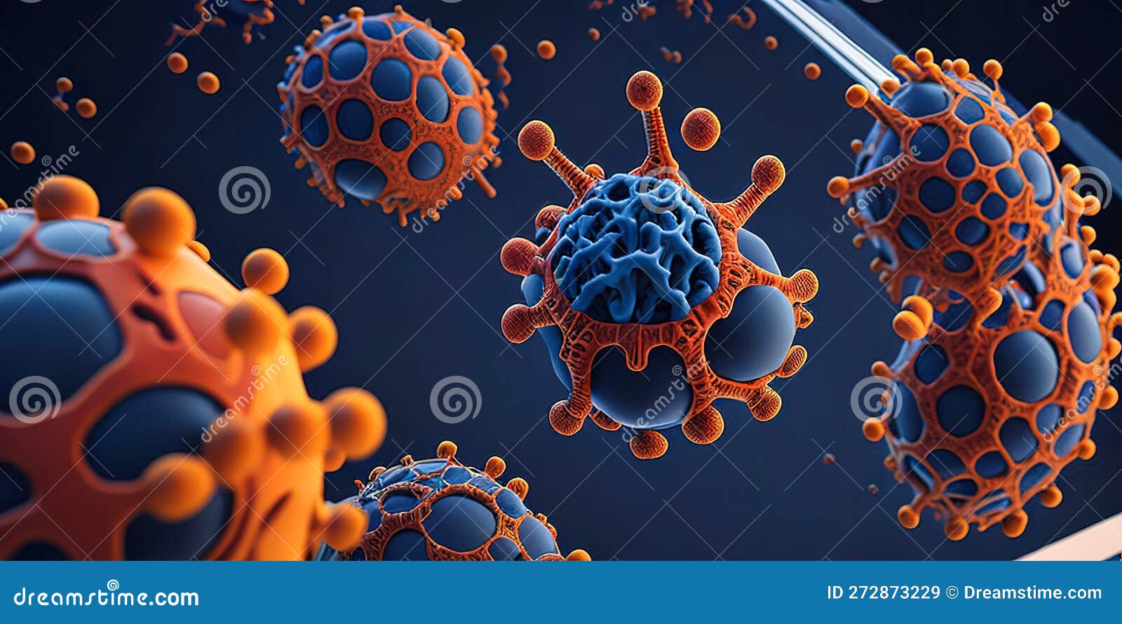 Reproduction of the Coronavirus Virus. IA Generated Stock Illustration ...