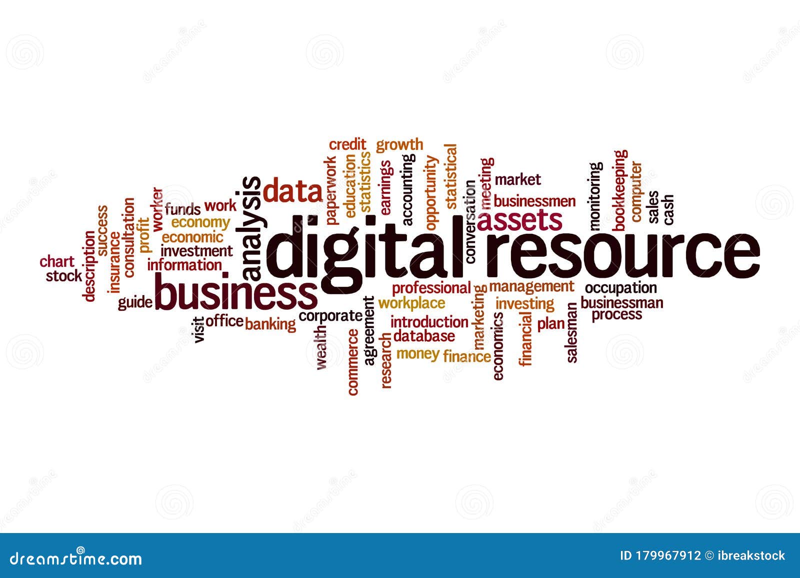 Digital Resource Word Cloud Concept Stock Illustration - Illustration ...