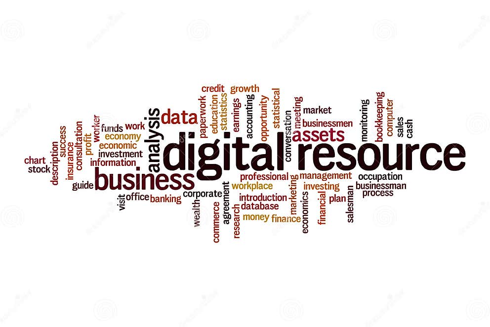 Digital Resource Word Cloud Concept Stock Illustration - Illustration ...