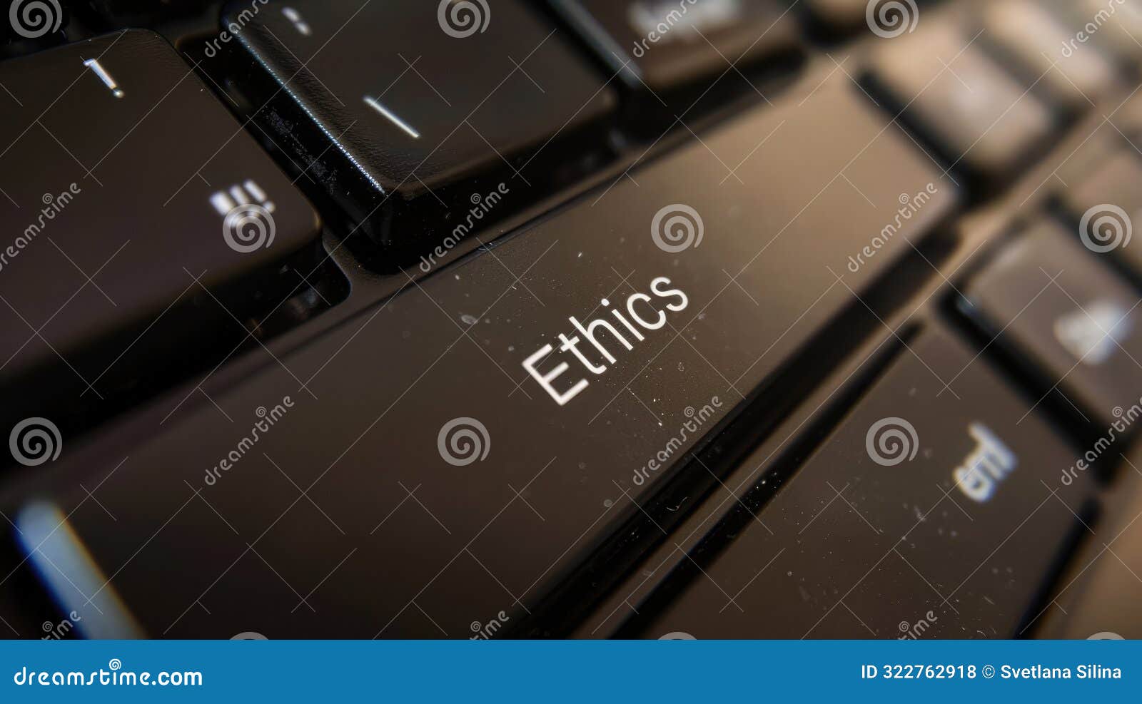 Digital Responsibility Highlighted by an Ethics Key on a Keyboard ...