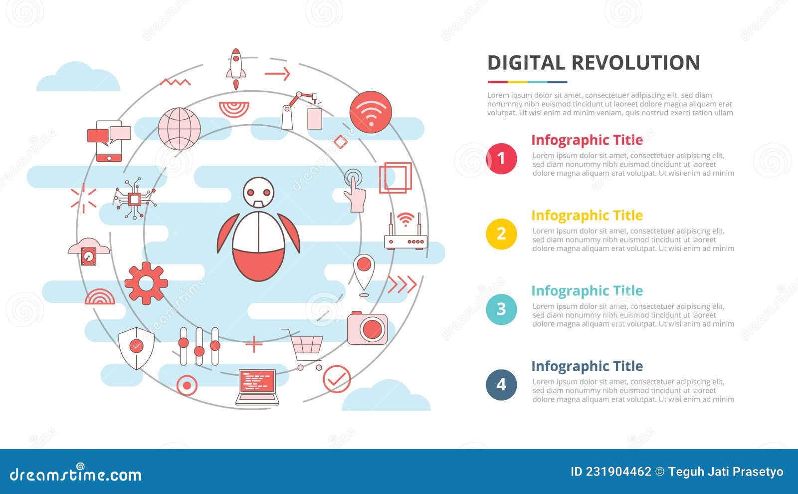 Digital Revolution Technology Concept for Infographic Template Banner ...