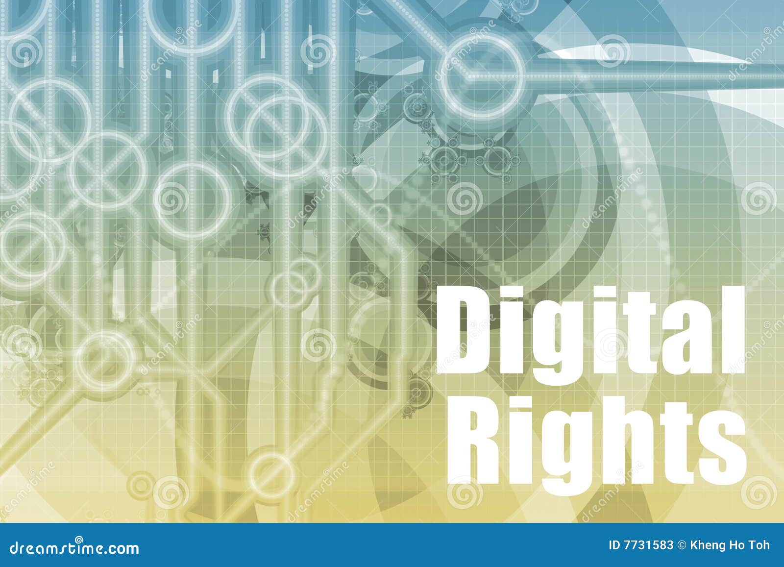 Digital Rights Abstract stock illustration. Illustration of futuristic ...
