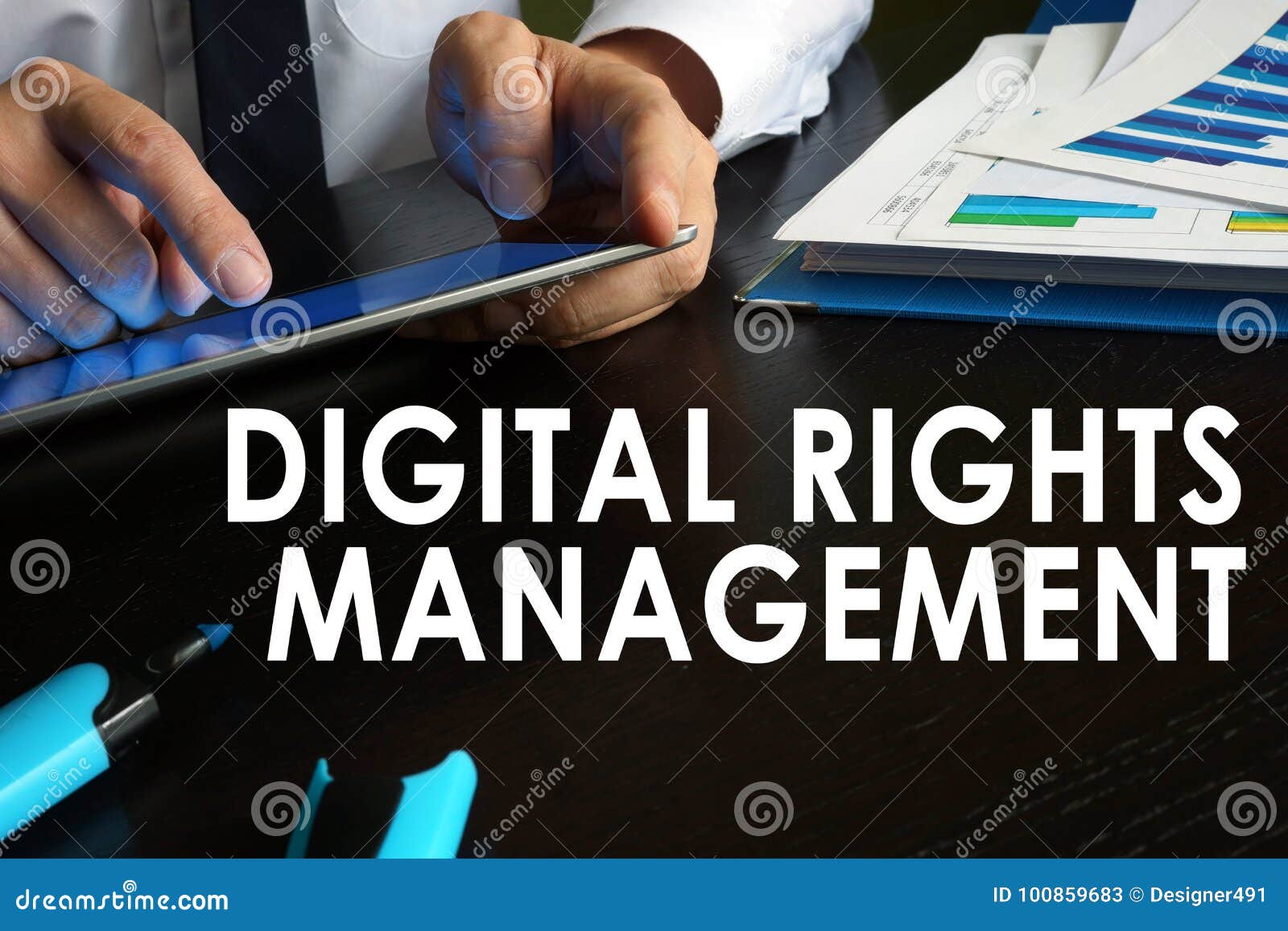 Digital Rights Management Concept. Stock Image - Image of control ...