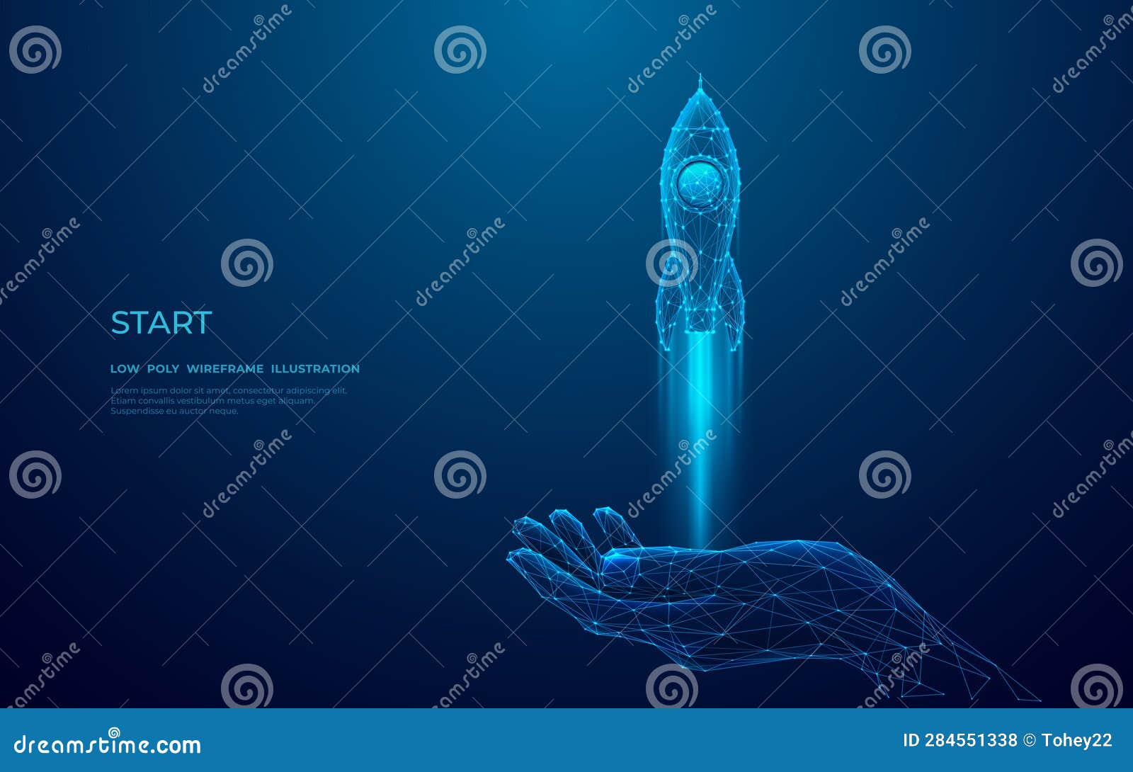 Digital Rocket Launch from the Human Abstract Palm in Outer Space ...