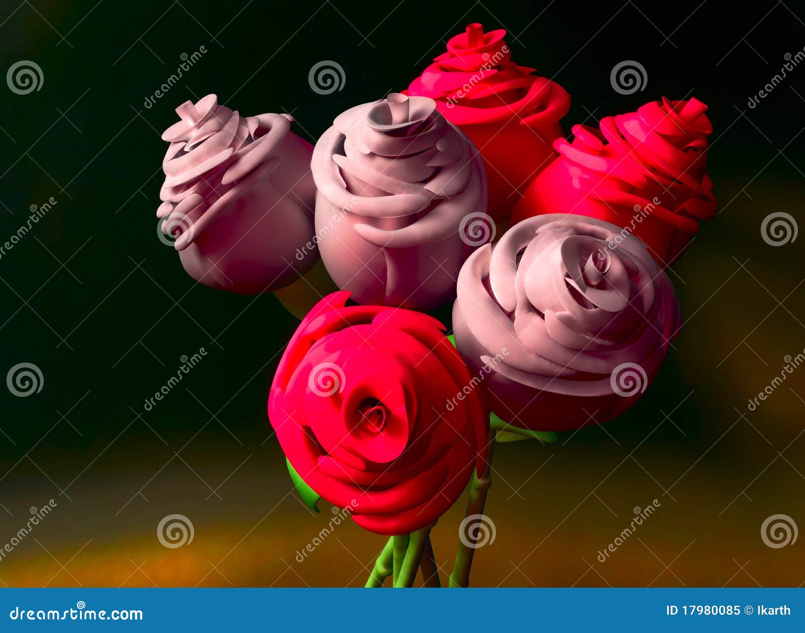 Digital Roses stock illustration. Illustration of gift - 17980085
