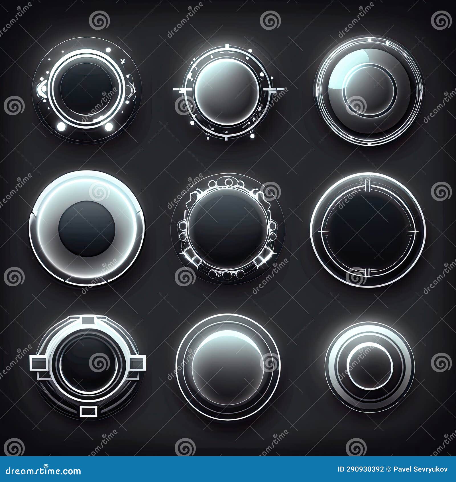 Digital Round Frame Game Ai Generated Stock Illustration - Illustration ...