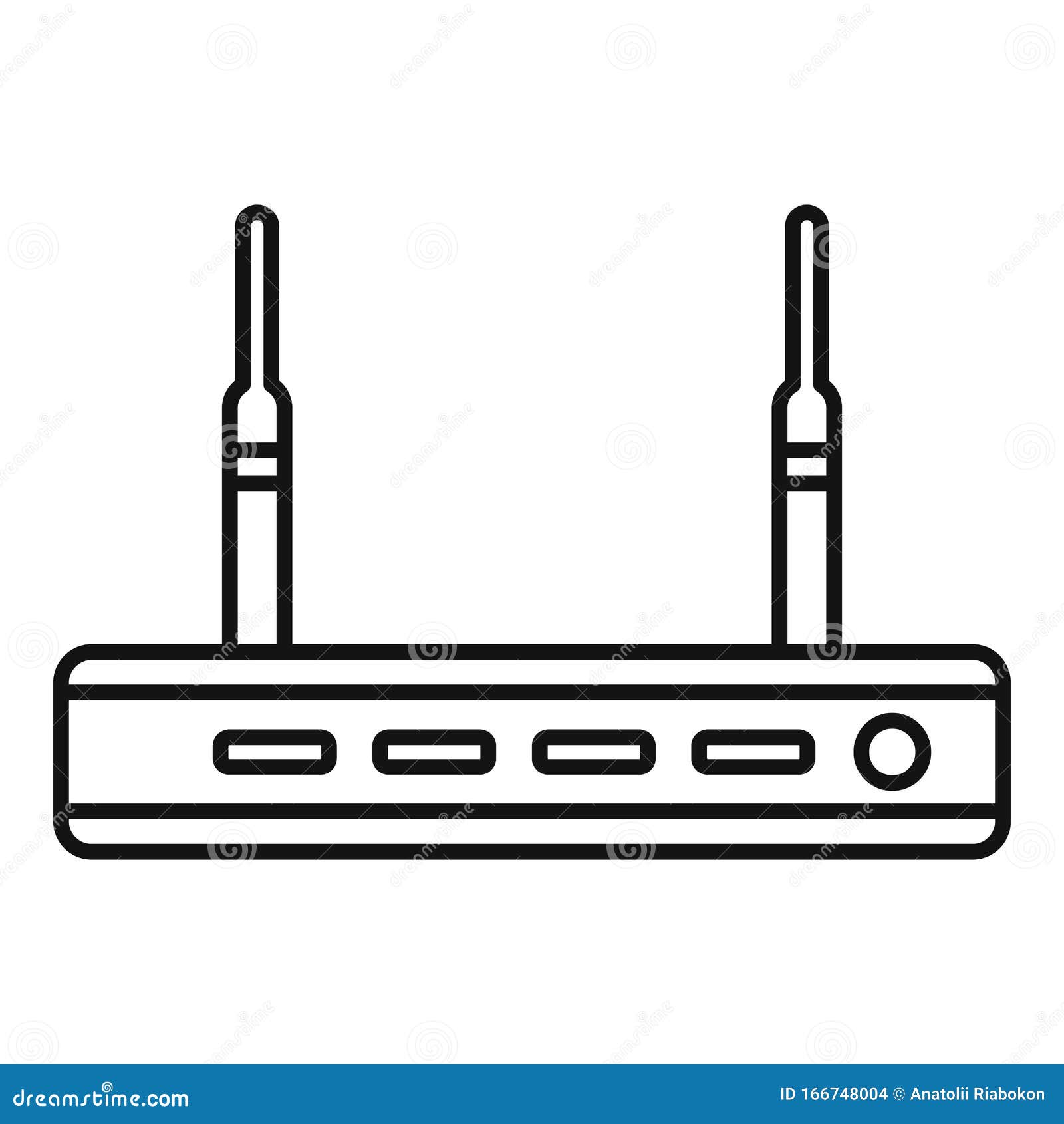 Digital Router Icon, Outline Style Stock Vector - Illustration of ...