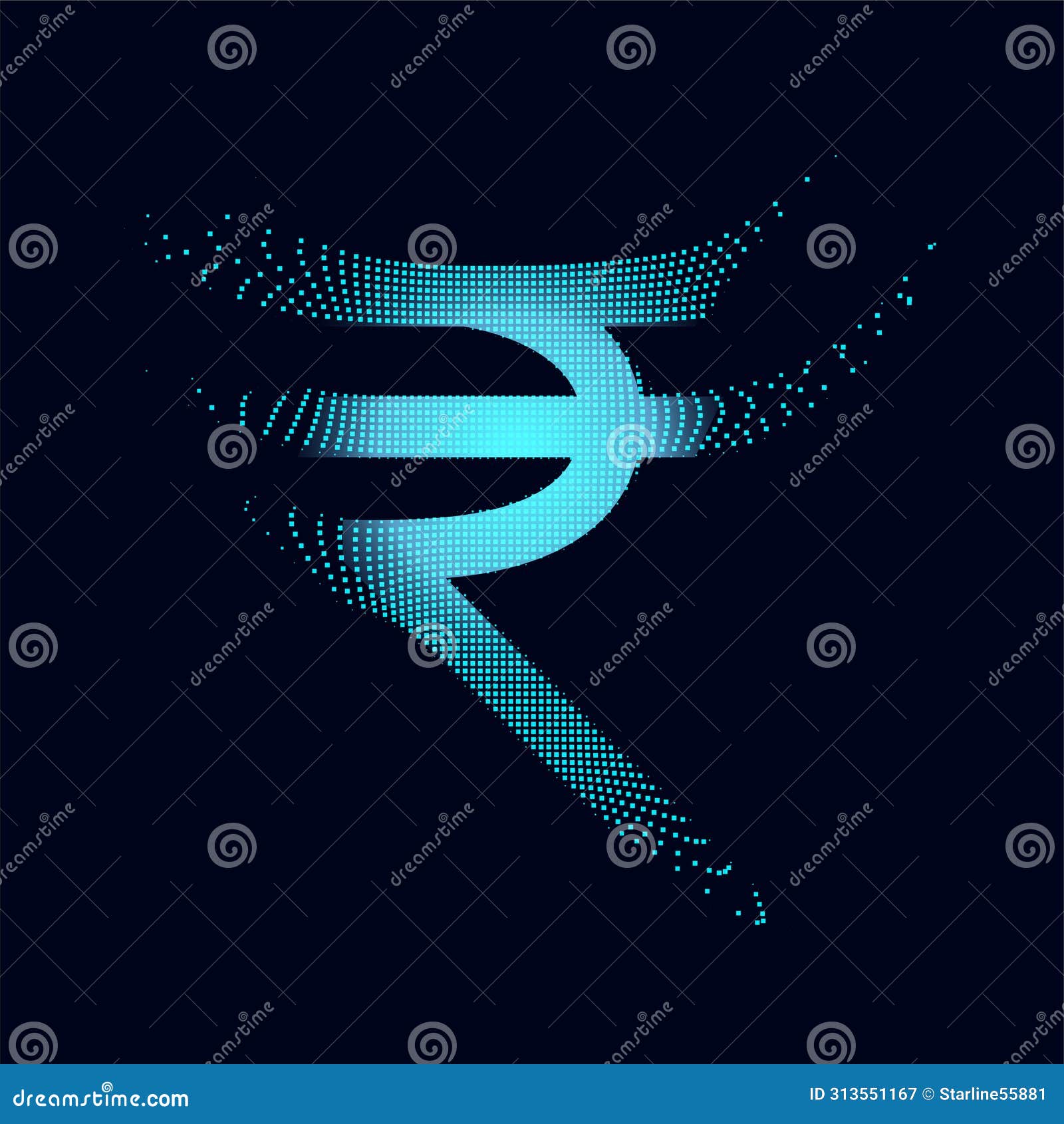 Digital Rupee Technology Circuit Background Design Cartoon Vector ...