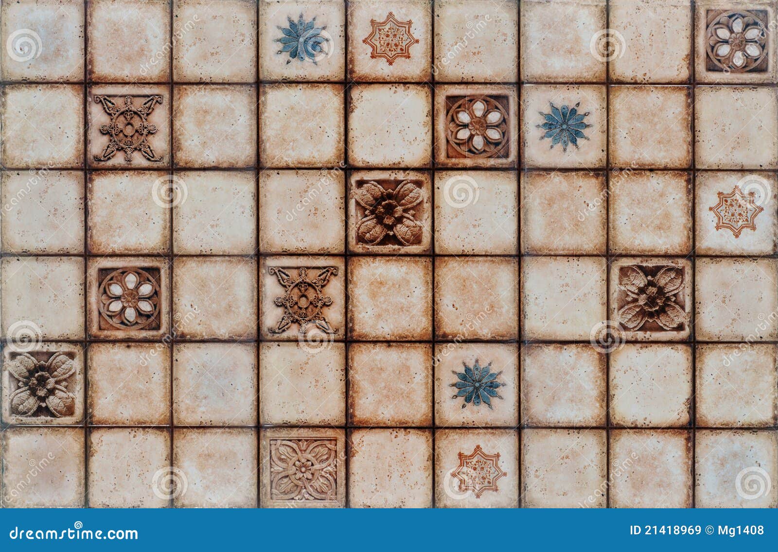 Digital Rustic Mosaic Tile Background. Stock Image - Image of block ...