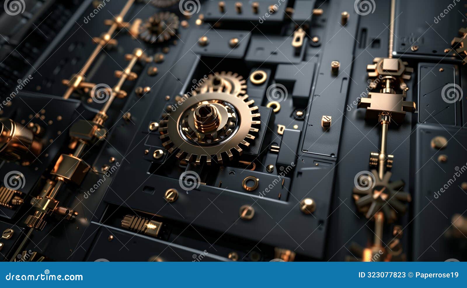 Digital Safe Door with Encrypted Code and Gears Stock Image - Image of ...