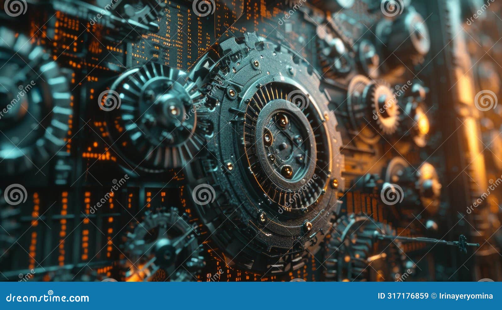 Digital Safe Door with Encrypted Code and Gears Stock Image - Image of ...