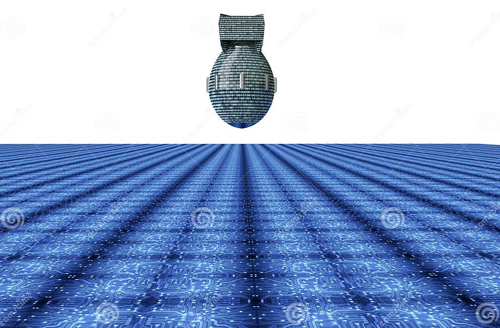 Digital Safety Concept Computer Bomb in Electronic Environment, Stock ...