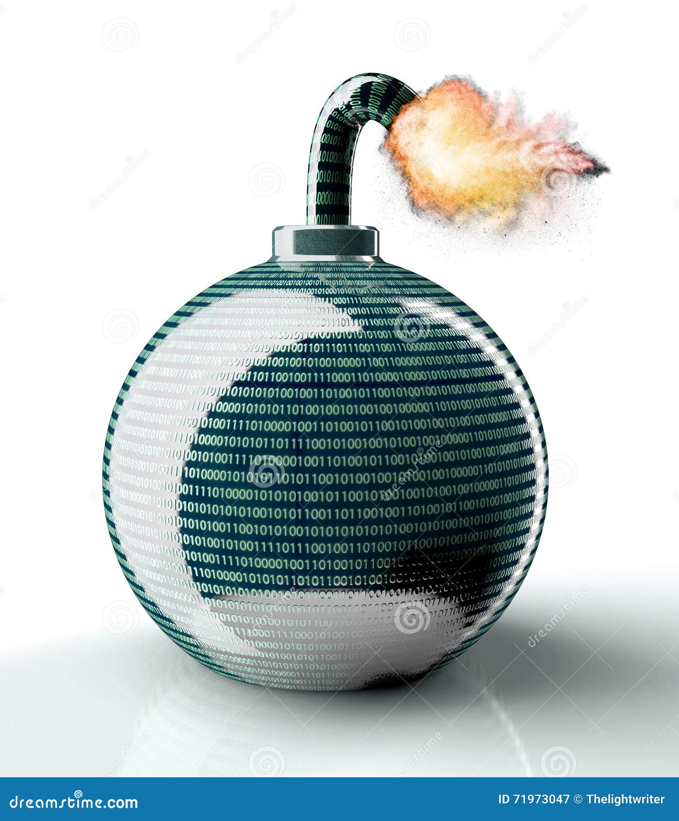 Digital Safety Concept Computer Bomb Isolated on White Stock ...