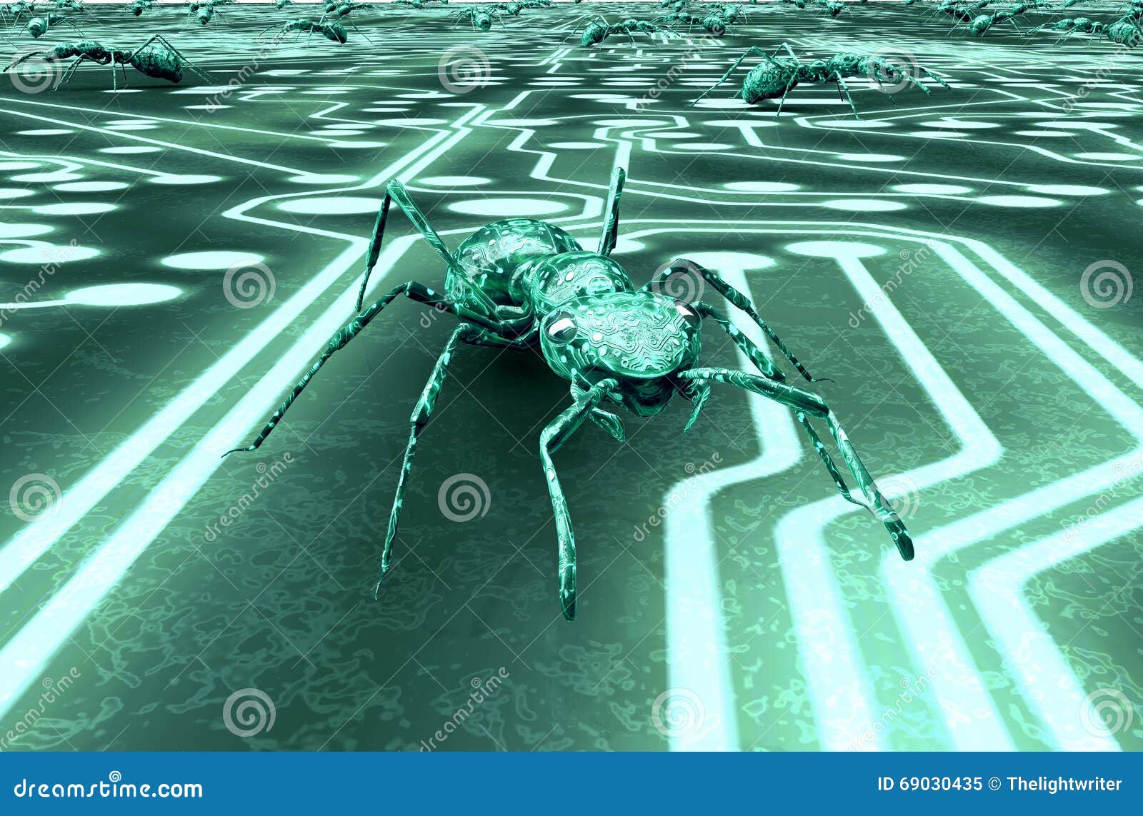 Digital Safety Concept Computer Bug in Electronic Environment Stock ...