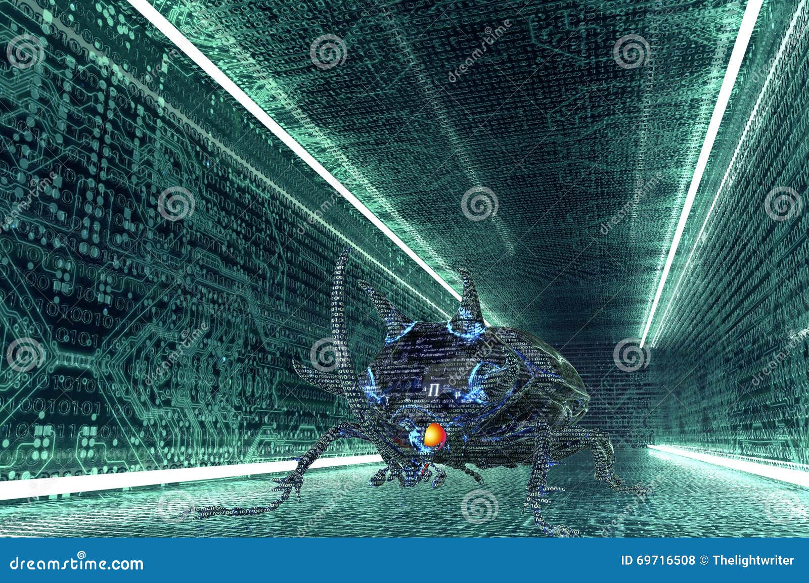 Digital Safety Concept Computer Bug in Electronic Environment, 3 Stock ...