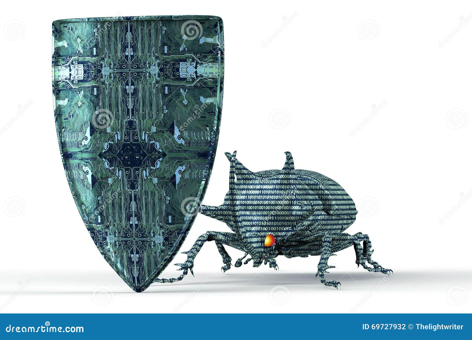 Digital Safety Concept Computer Bug in Electronic Environment, 3 Stock ...