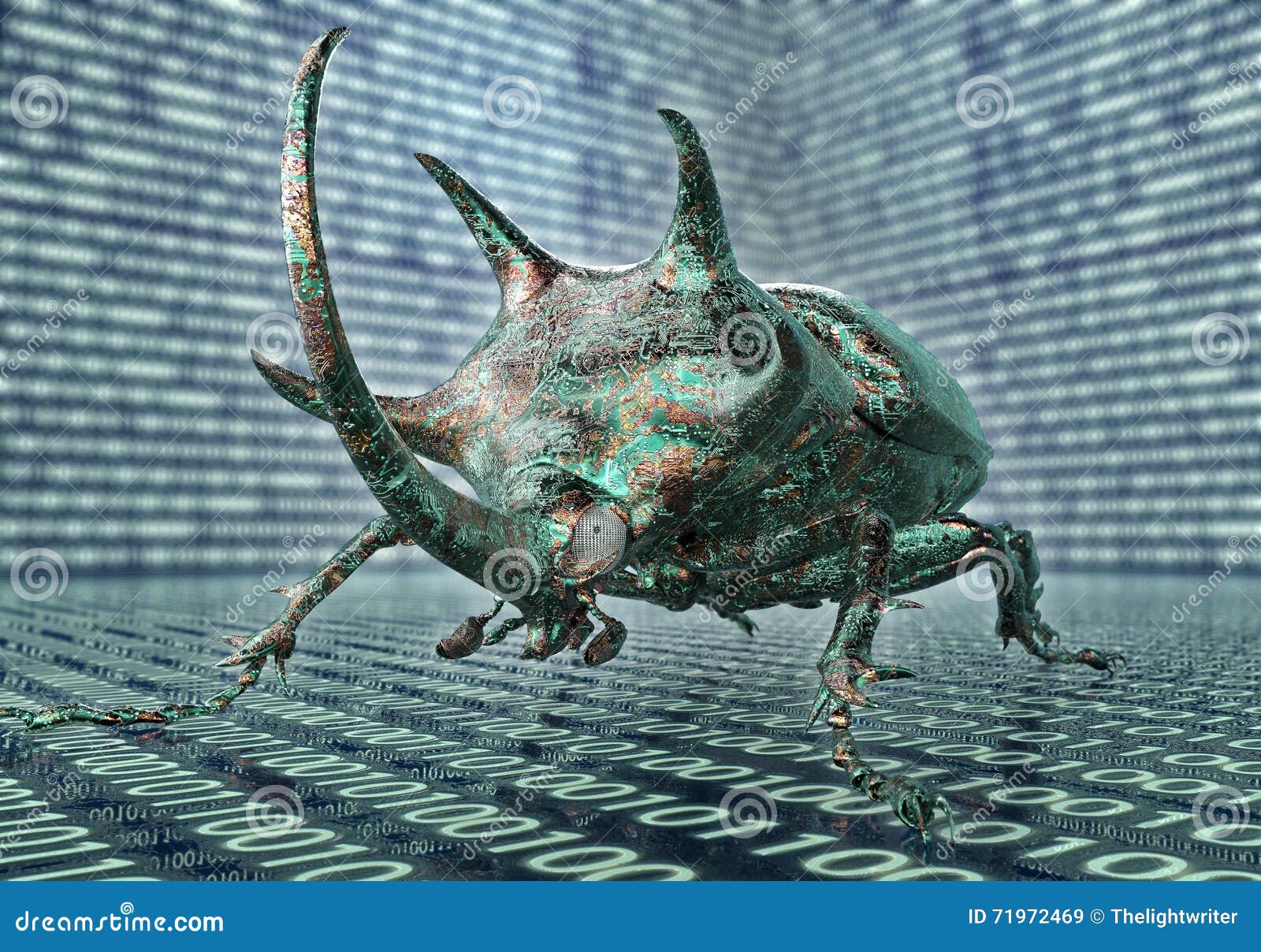 Digital Safety Concept Computer Bug in Electronic Environment, Stock ...