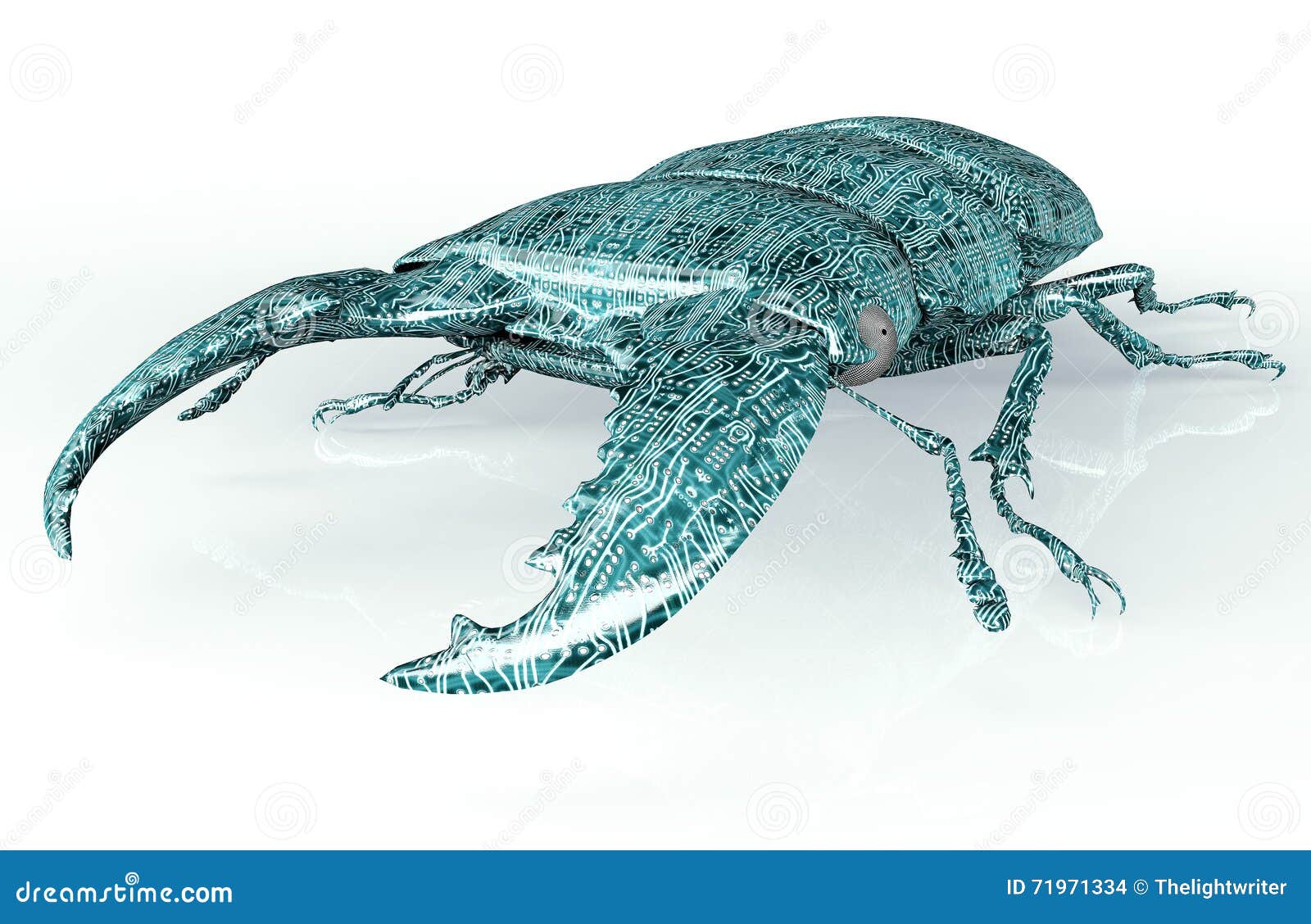 Digital Safety Concept Computer Bug Isolated on White Stock ...