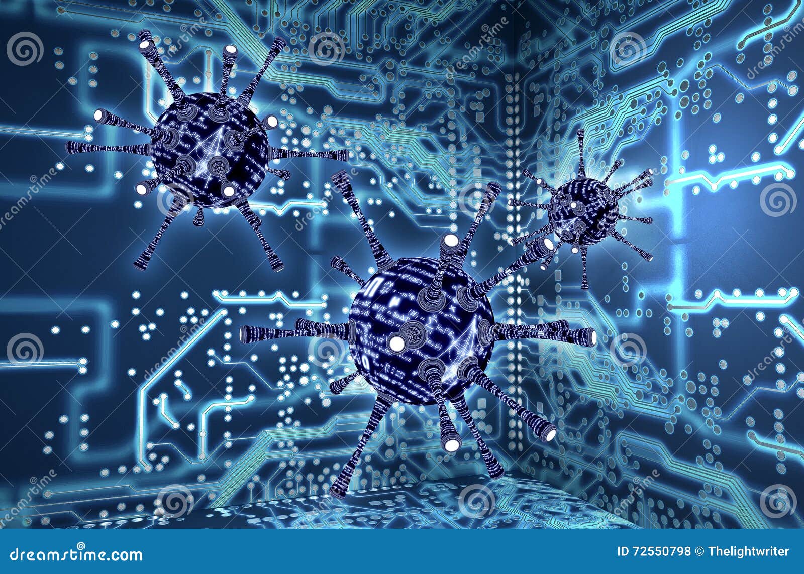 Digital Safety Concept Computer Virus in Electronic Environment Stock ...