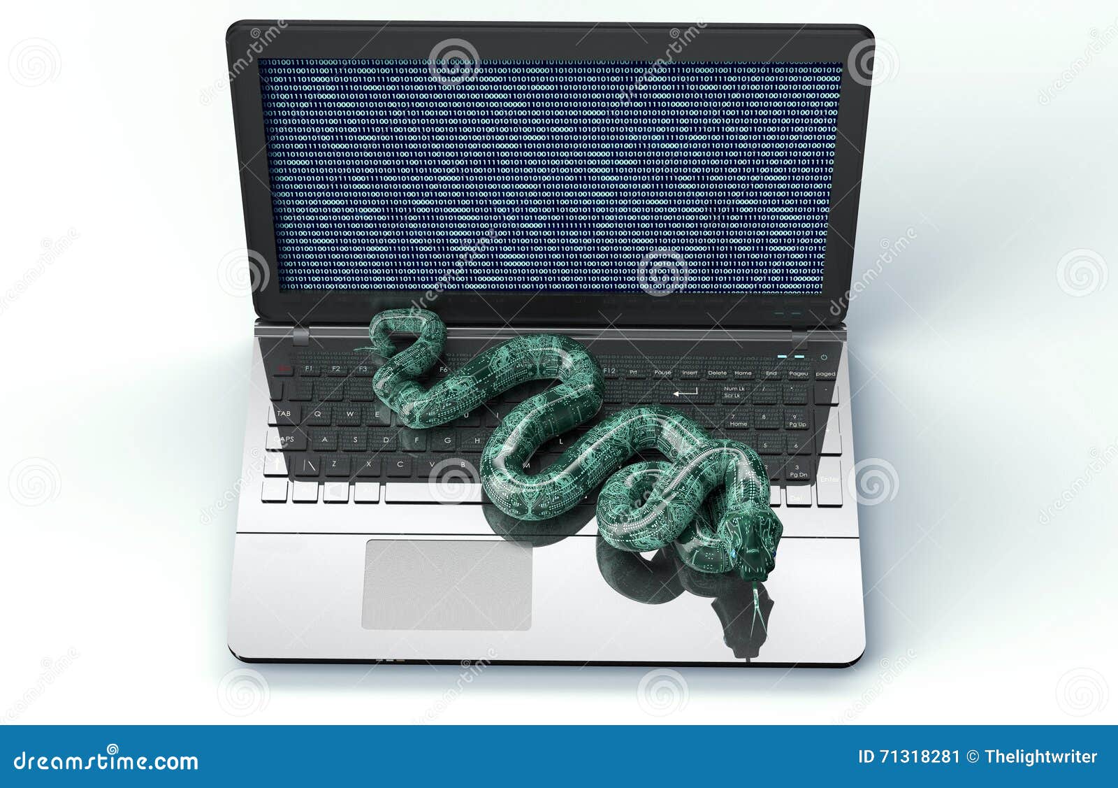 Digital Safety Concept Electronic Computer Snake Stock Illustration ...