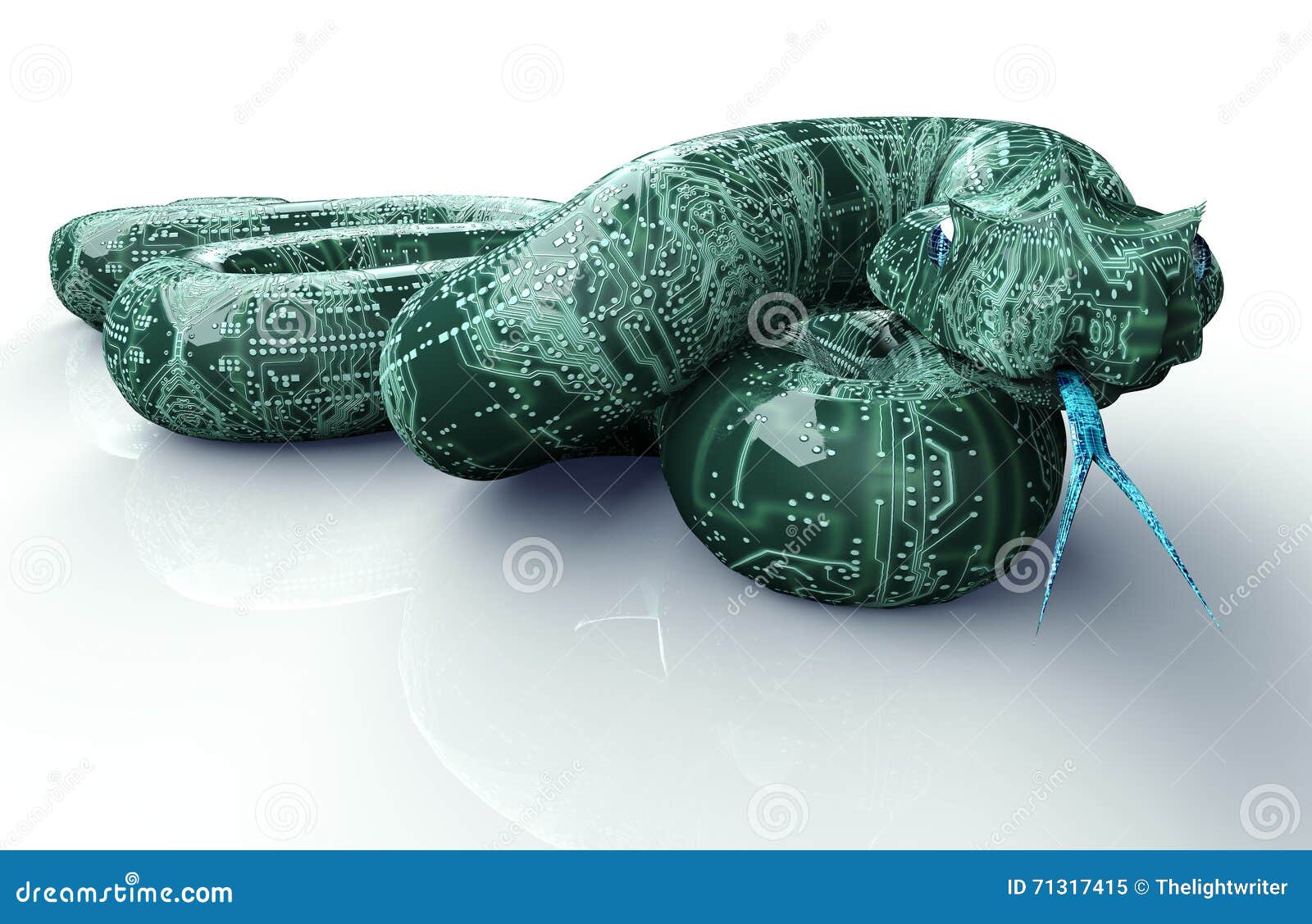 Digital Safety Concept Electronic Computer Snake Isolated Stock ...