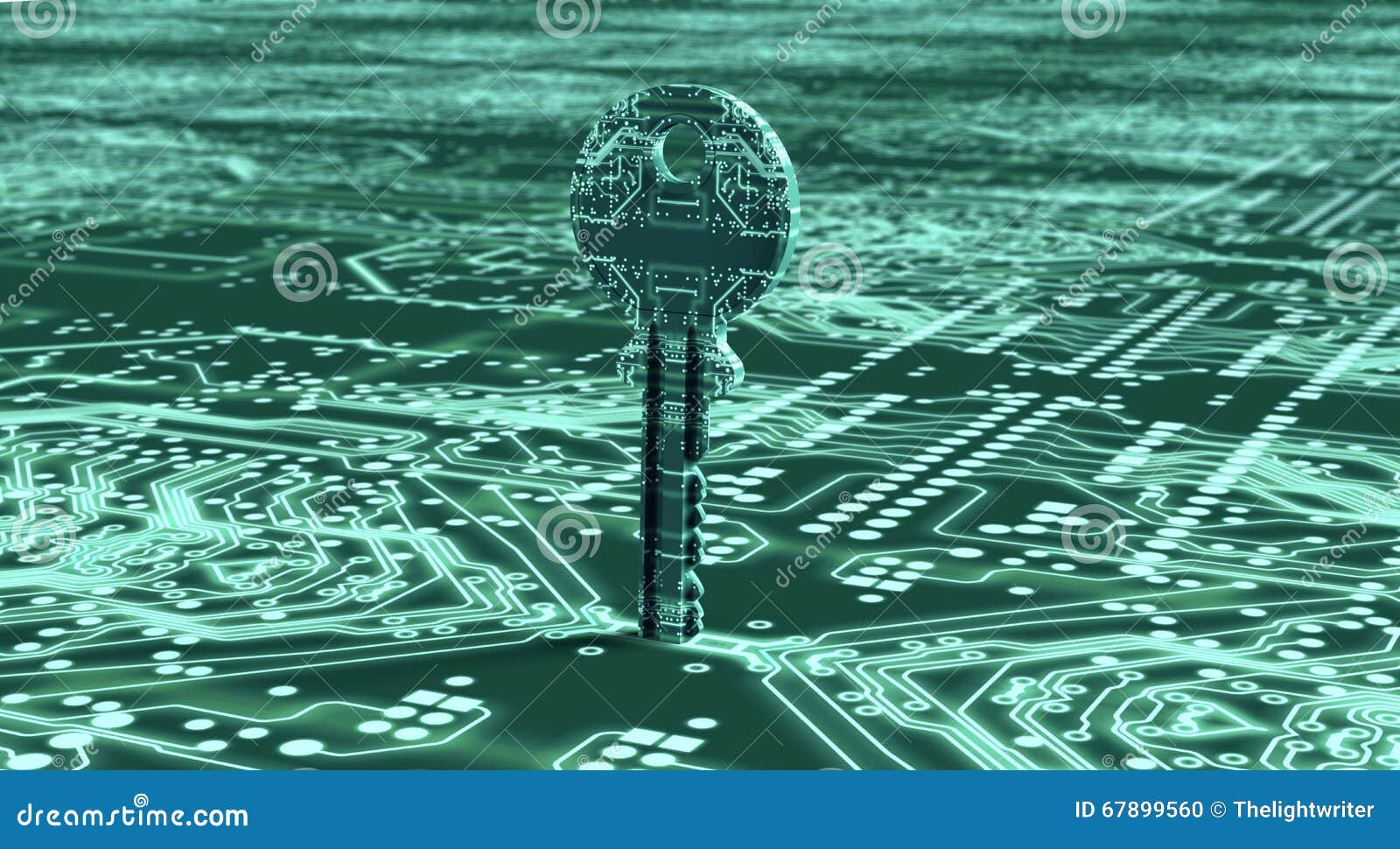 Digital Safety Concept Key in Electronic Environment Stock Illustration ...