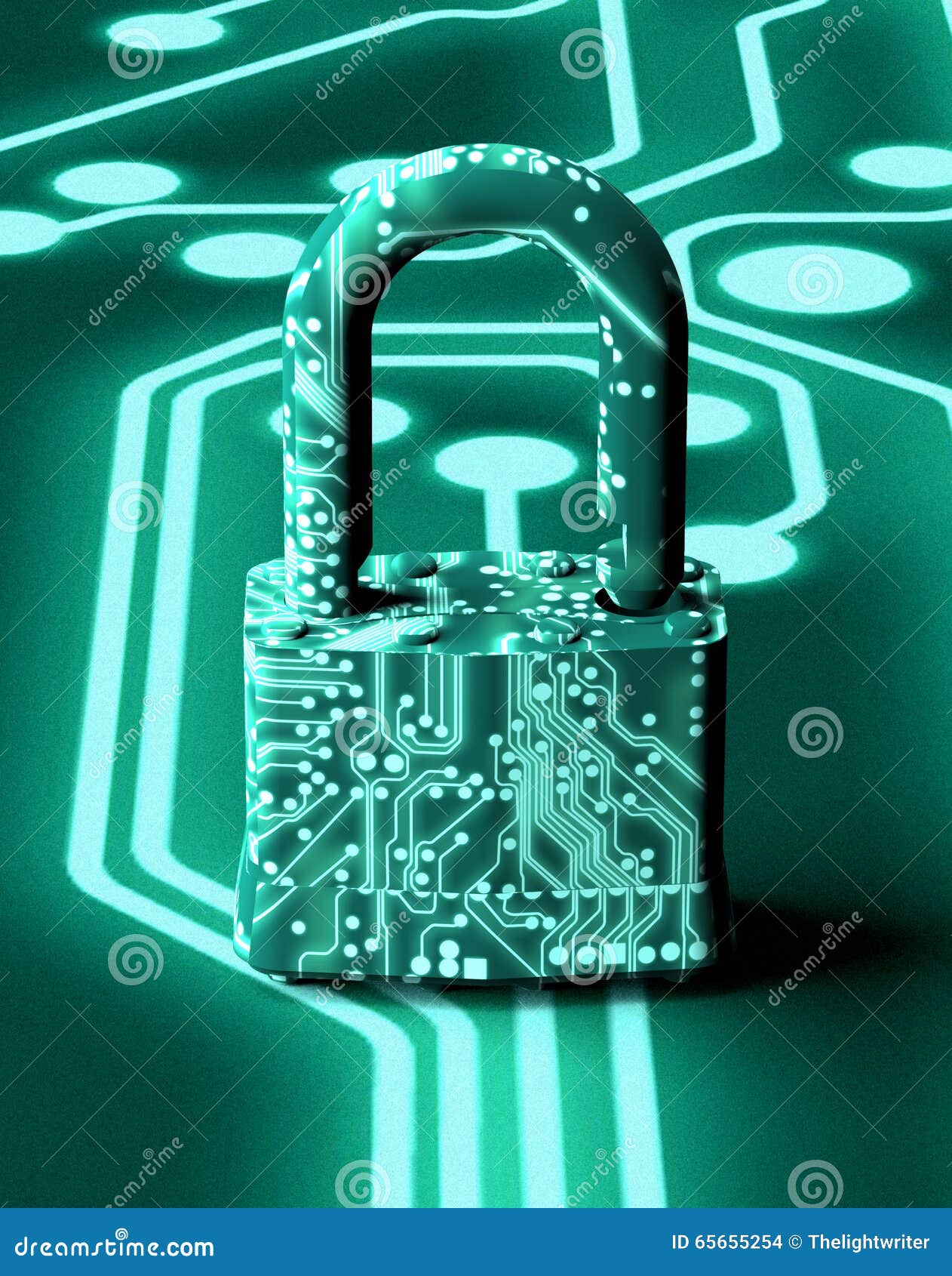 Digital Safety Concept Padlock in Electronic Environment Stock ...