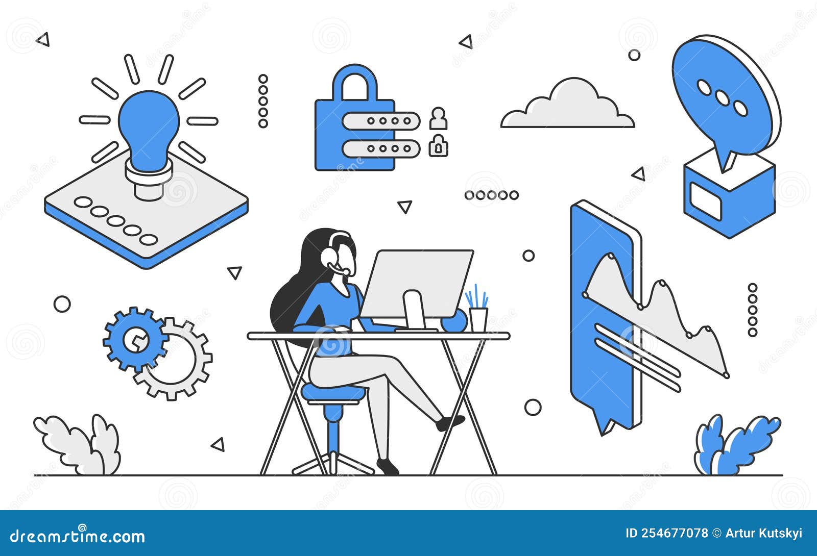 Digital safety it solution stock vector. Illustration of digital ...