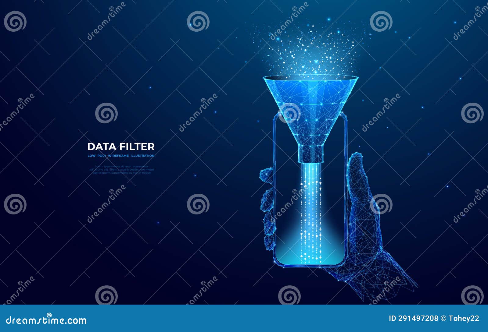 Digital Sales Funnel on a Phone Screen in a Human Hand. Stock Vector ...