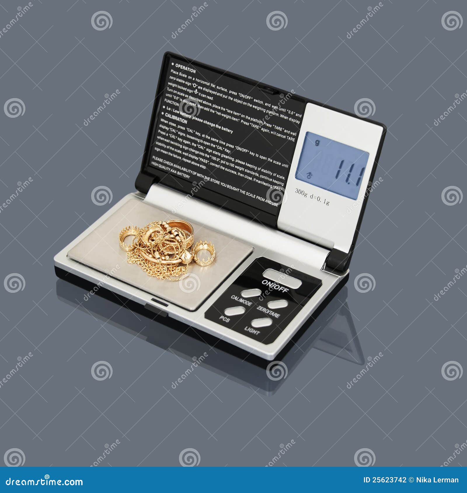 Digital Scales and a Golden Scrap Stock Photo - Image of digital, carat ...
