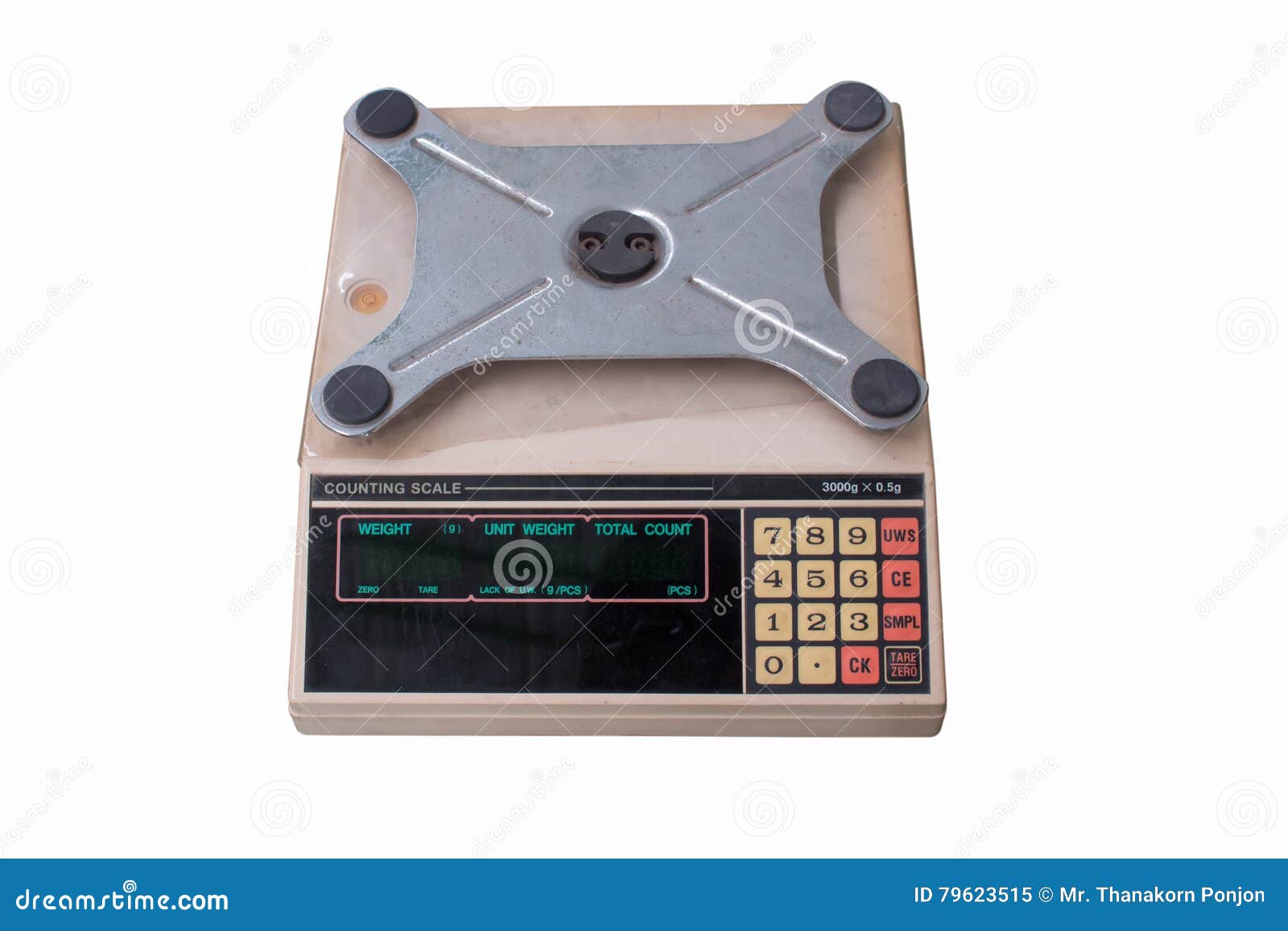 Digital Scales Isolated on White Background. Stock Image - Image of ...