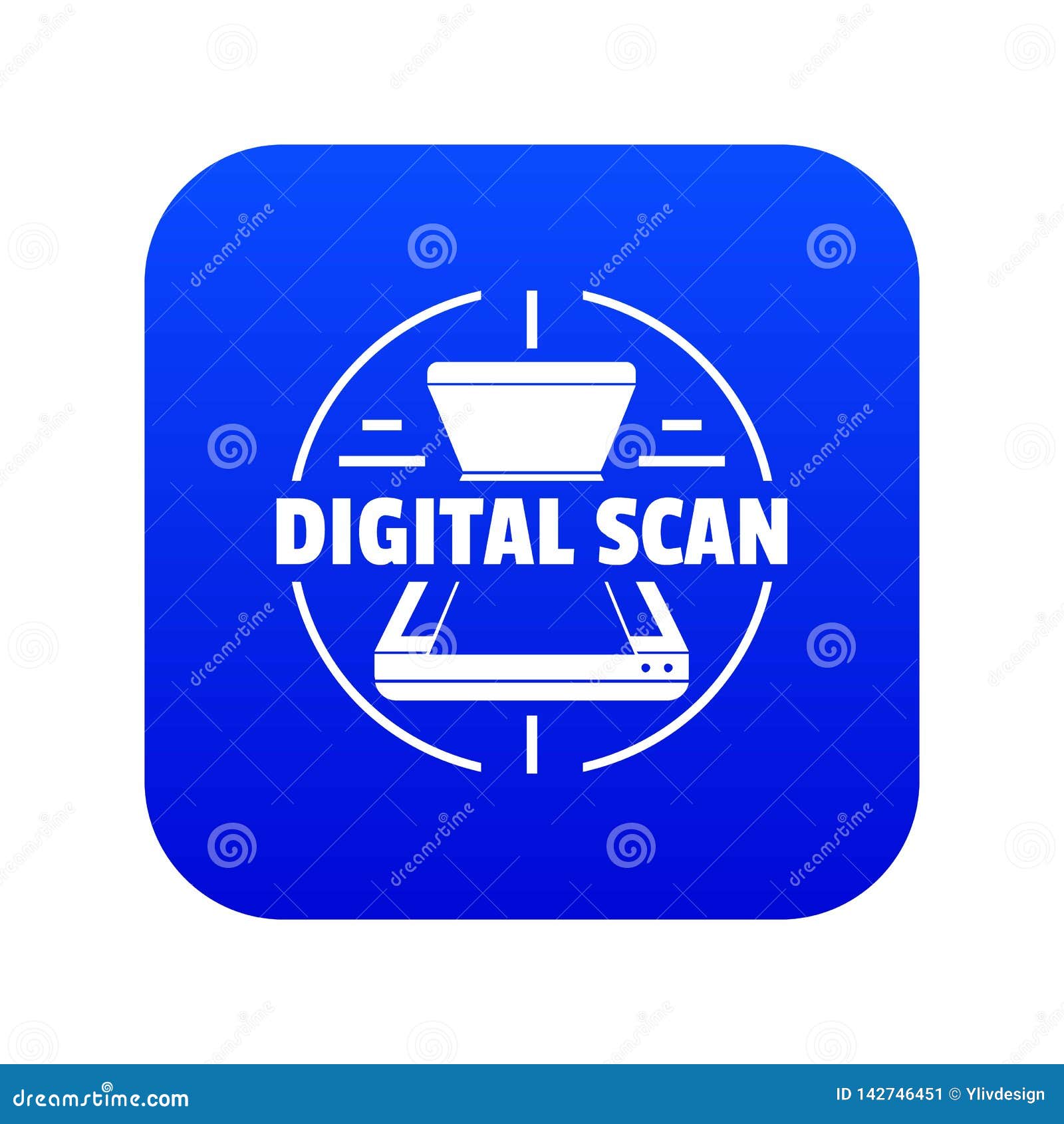 Digital Scan Icon Blue Vector Stock Vector - Illustration of icon ...