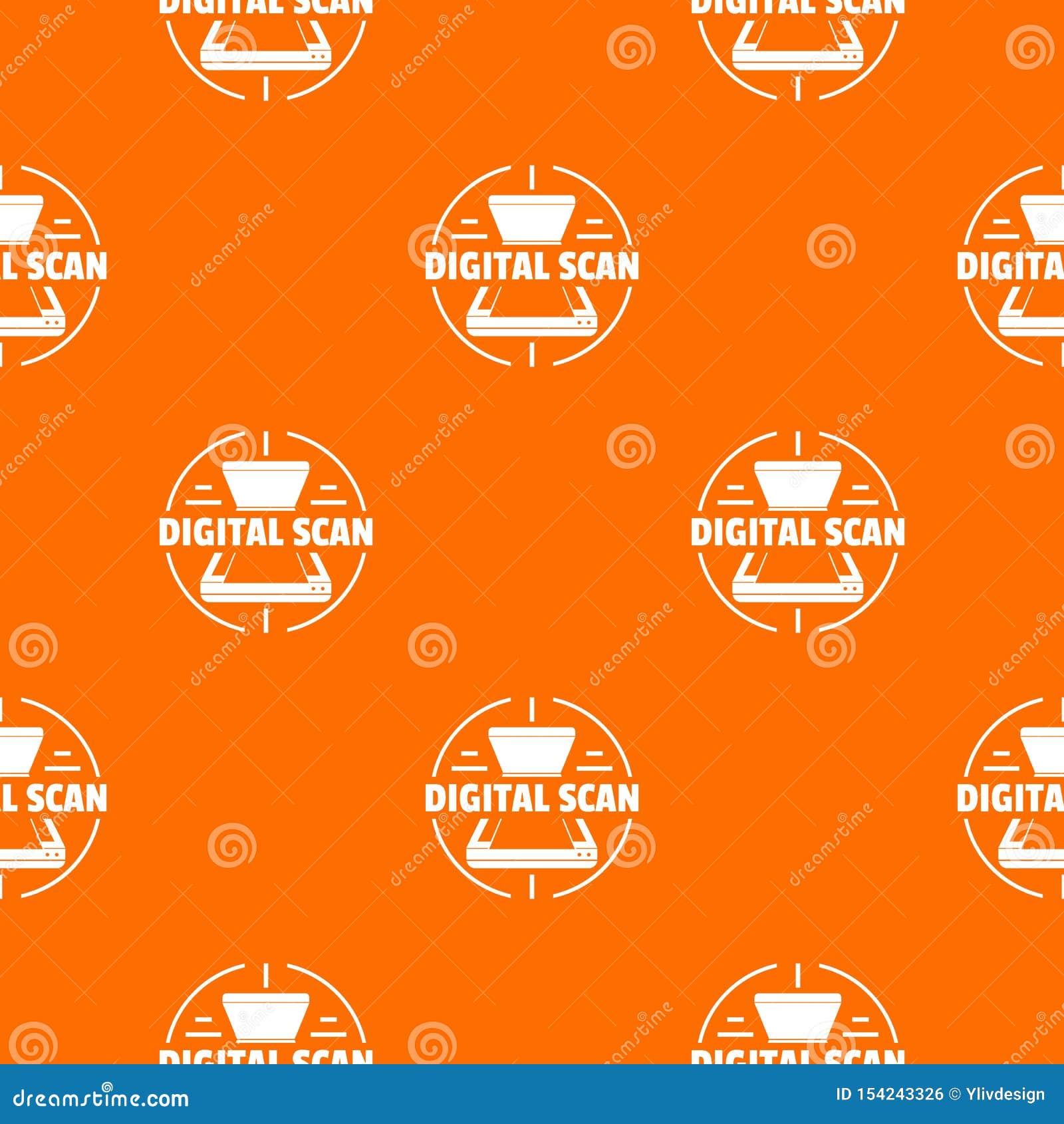 Digital Scan Pattern Vector Orange Stock Vector - Illustration of ...