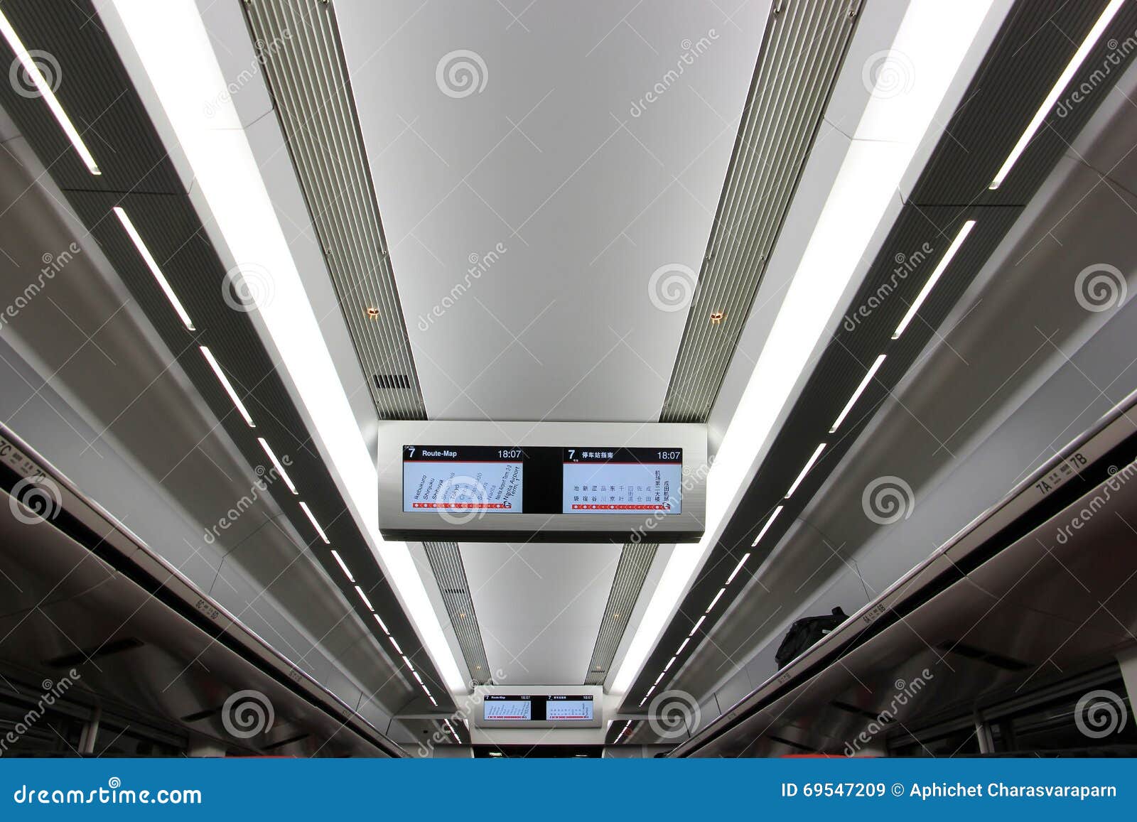 Digital Schedule on the Train Stock Image - Image of list, ceiling ...