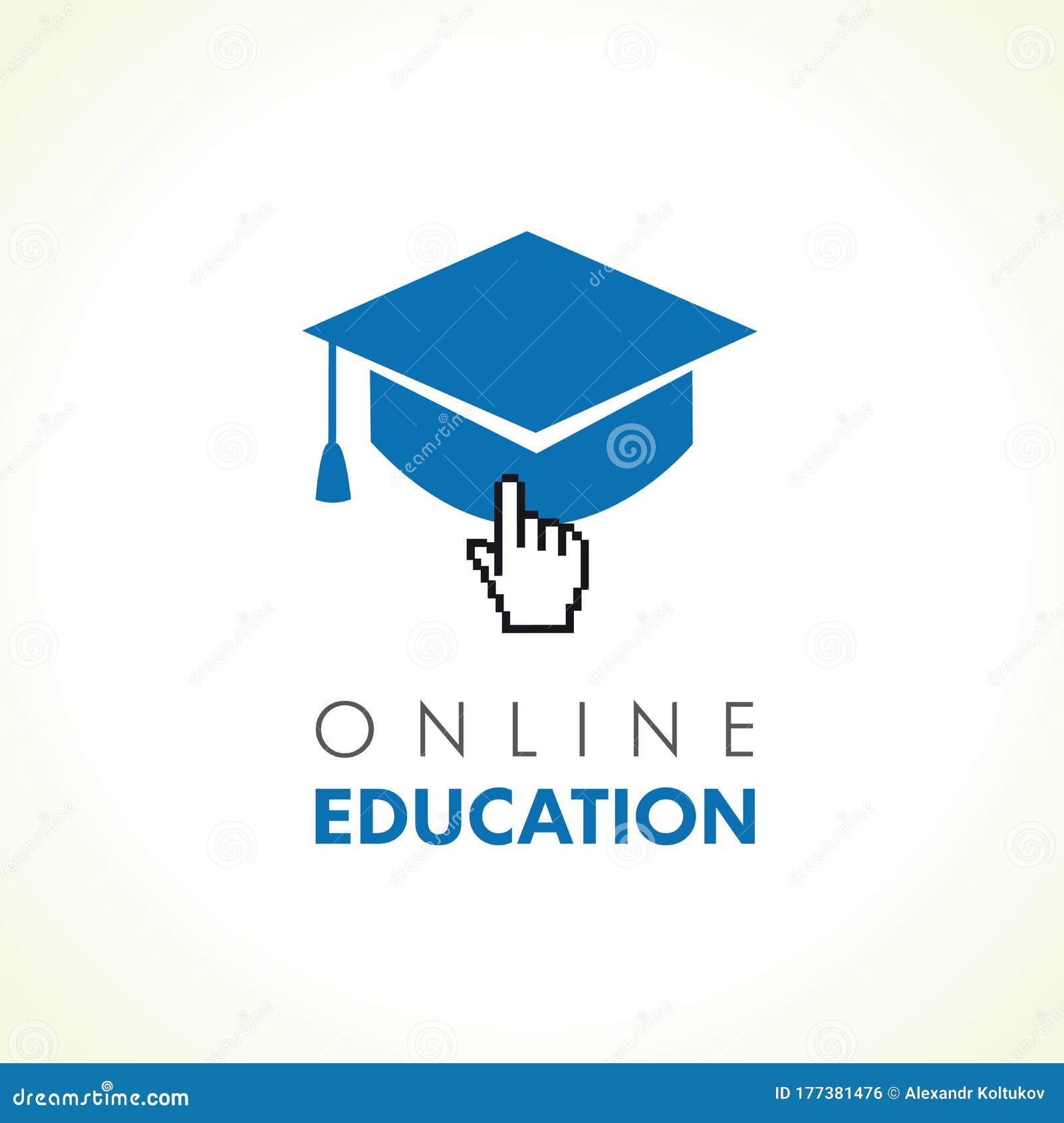 Digital School Education Click Logo with Academic Cap Stock Vector ...