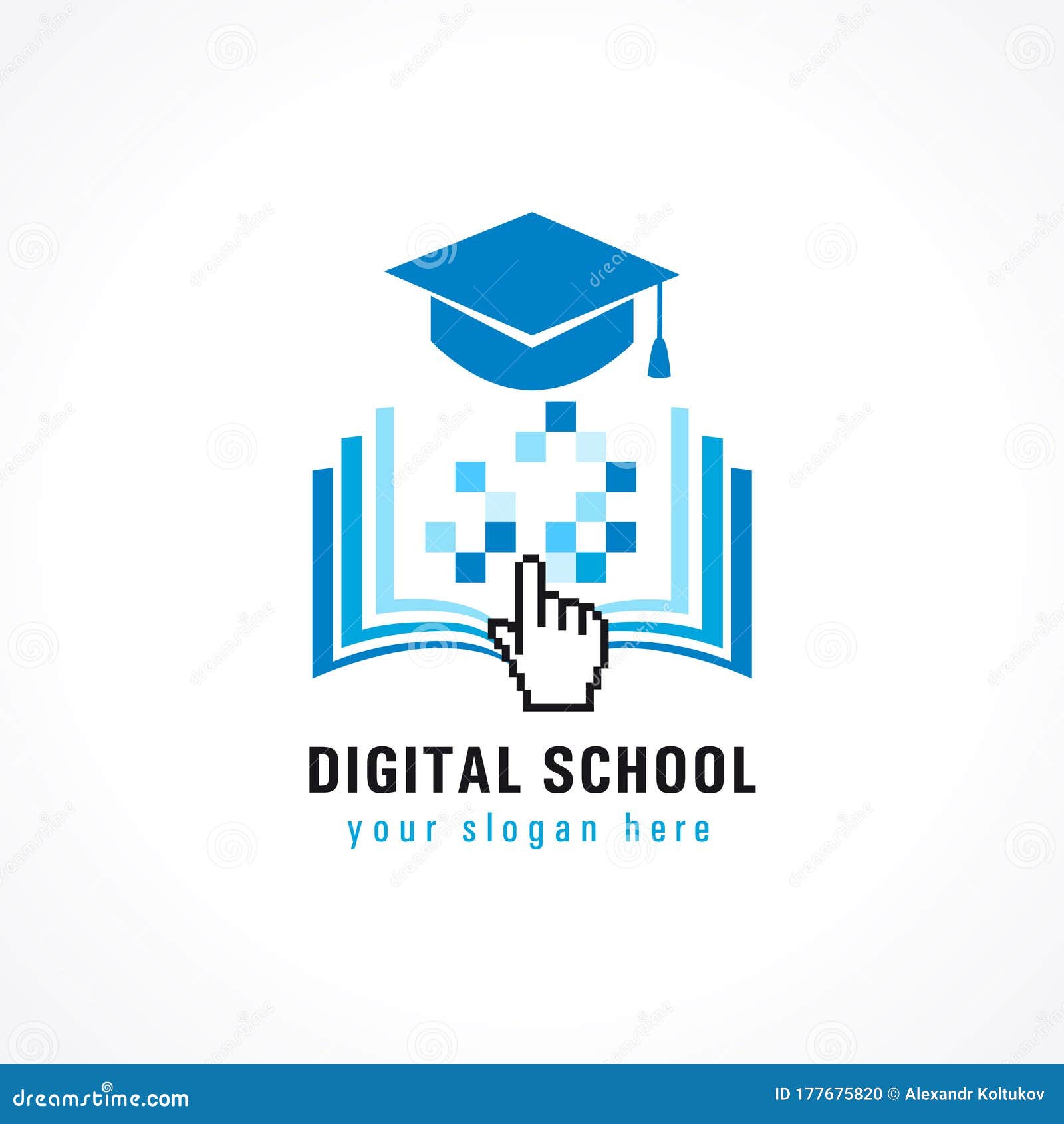 Digital School Education Cursor Logo Stock Vector - Illustration of ...