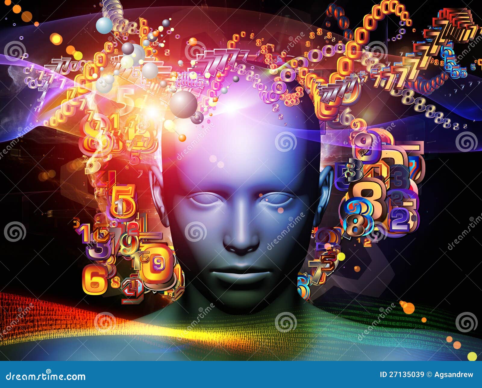 Digital Science Abstraction Stock Illustration - Illustration of math ...