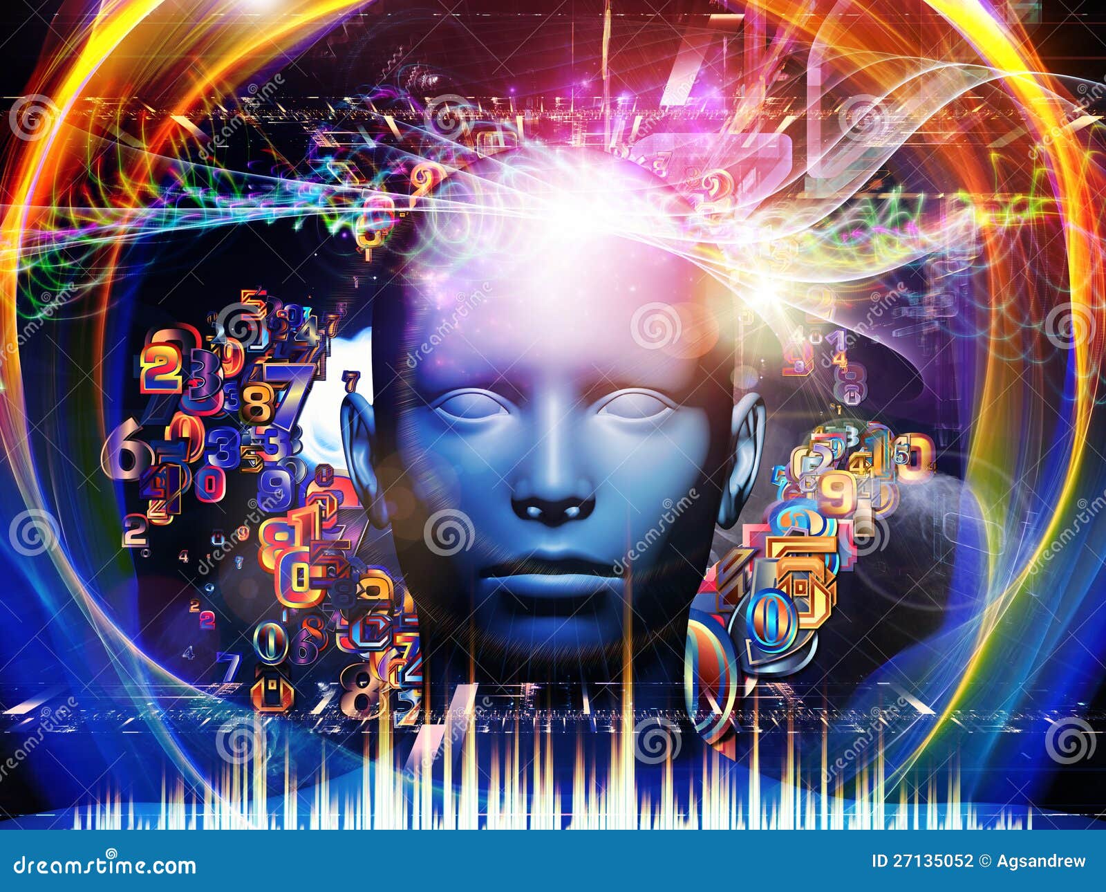 Digital Science Composition Stock Illustration - Illustration of digit ...