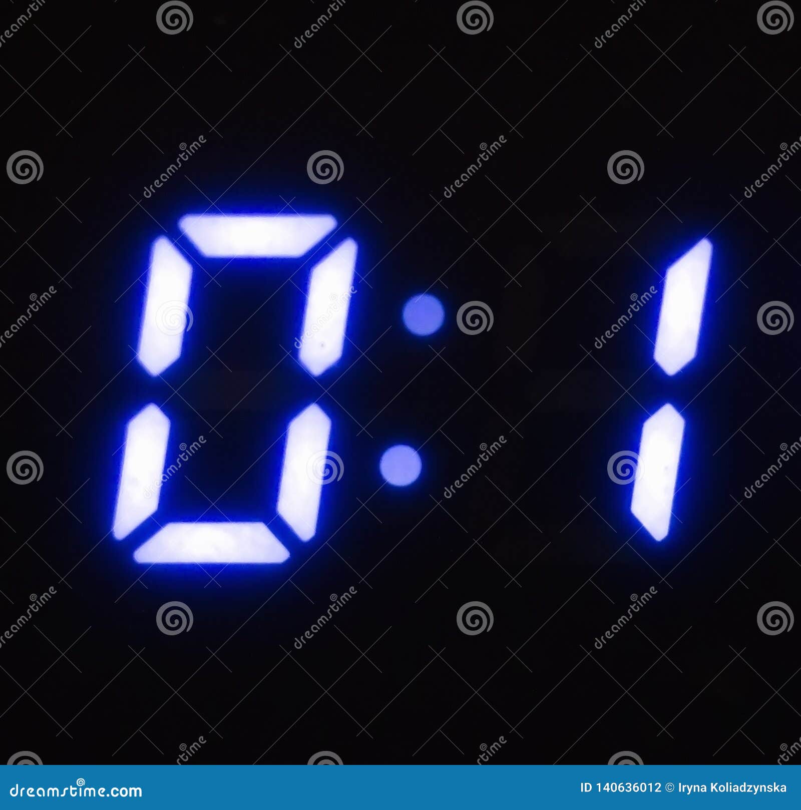 Digital Scoreboard the Figure is 0.1. Neon Numbers. Light Stock Photo ...