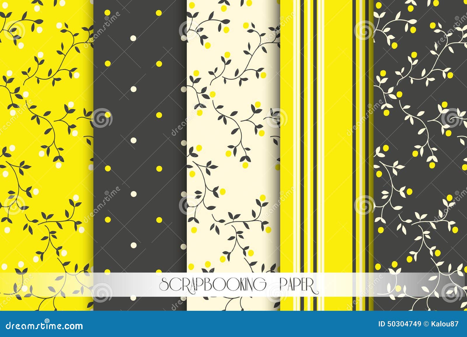 Digital Scrapbook Papers. Floral Pattern Stock Vector - Illustration of ...