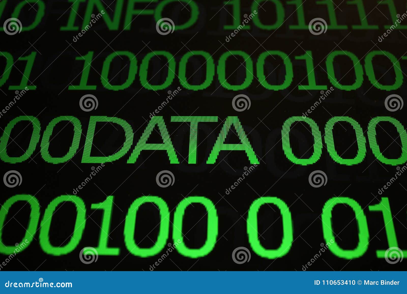 Digital Screen with Binary Code Stock Photo - Image of hacking, concept ...