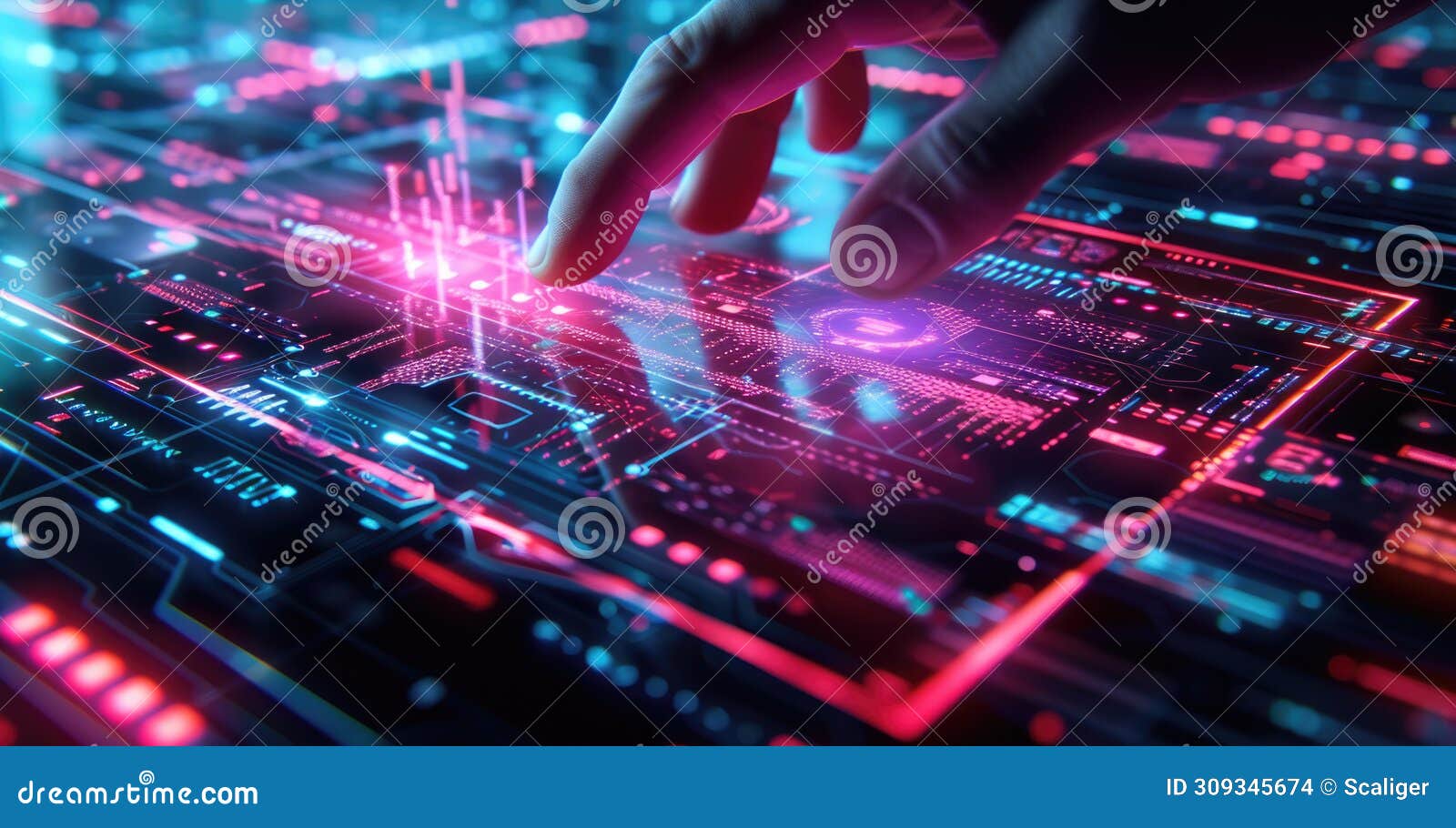 Digital Screen of Control Panel in Command Center or Cyber Security ...